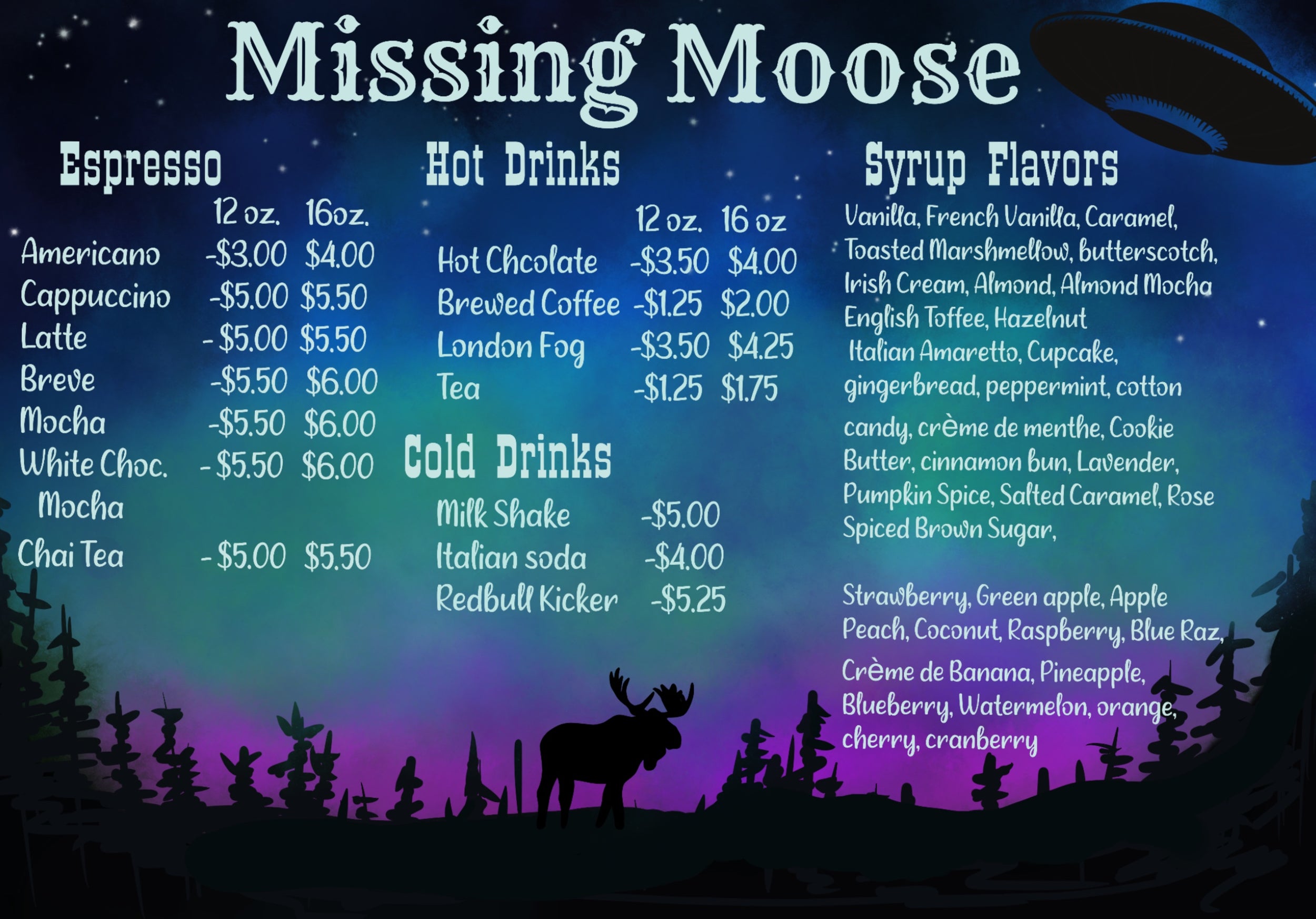 Menus – Missing Moose Cafe